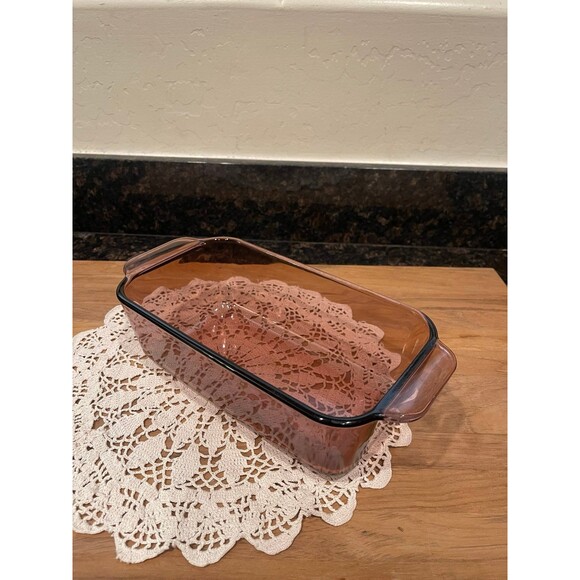 Pyrex | Kitchen | Pyrex Cranberry Glass 5 Qt Loaf Pan | Poshmark